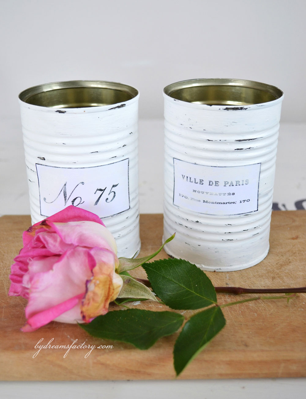 DIY Shabby French recycled tin cans - Dreams Factory
